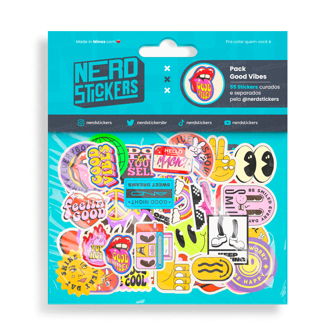 Pack Good Vibes (55 Stickers) | Nerd Stickers