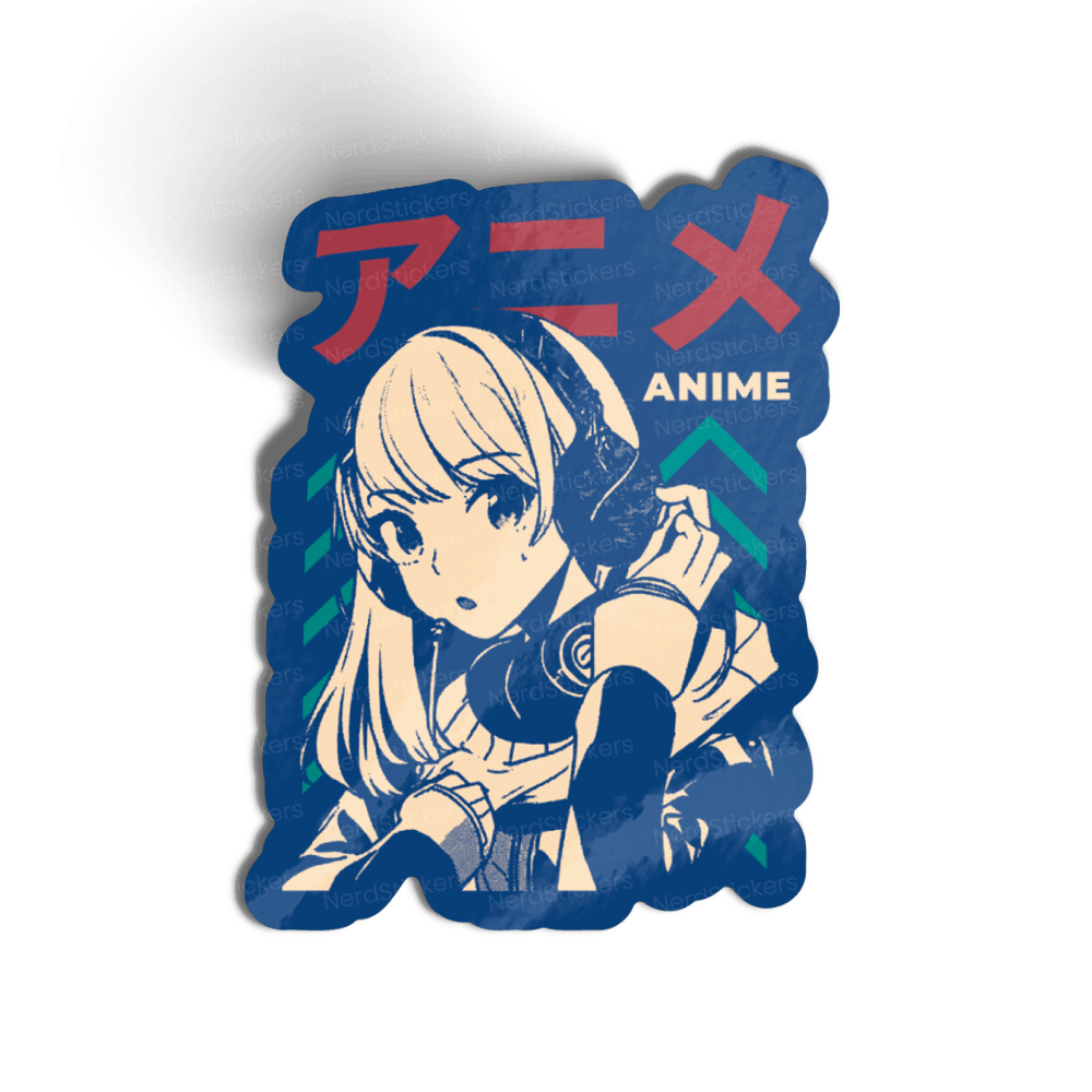 Anime Girl Headphones | Nerd Stickers